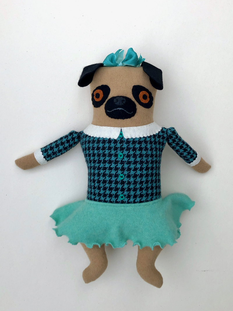 Fancy Pug in Aqua | Doll