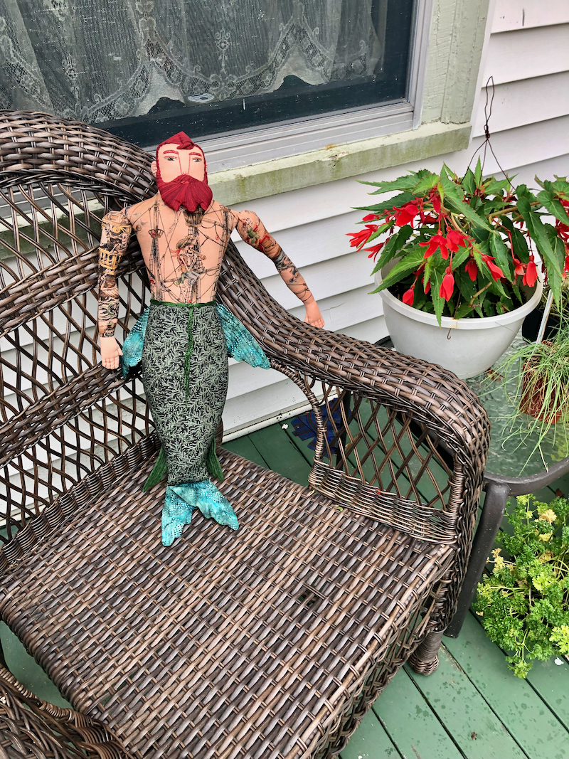 Red-haired Merman with Skeletons | Doll